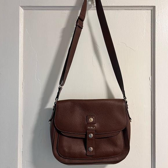 Furla | Bags | Furla Genuine Leather Convertible Shoulder Bag Chocolate ...